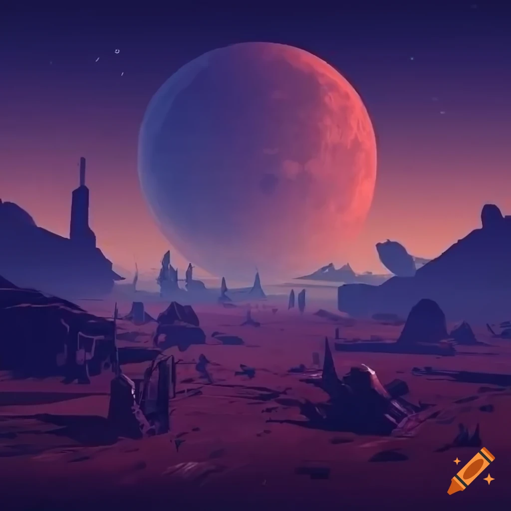 Lunarpunk landscape art on Craiyon