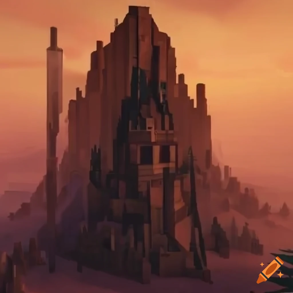 Massivecraft sculpture towering high on Craiyon