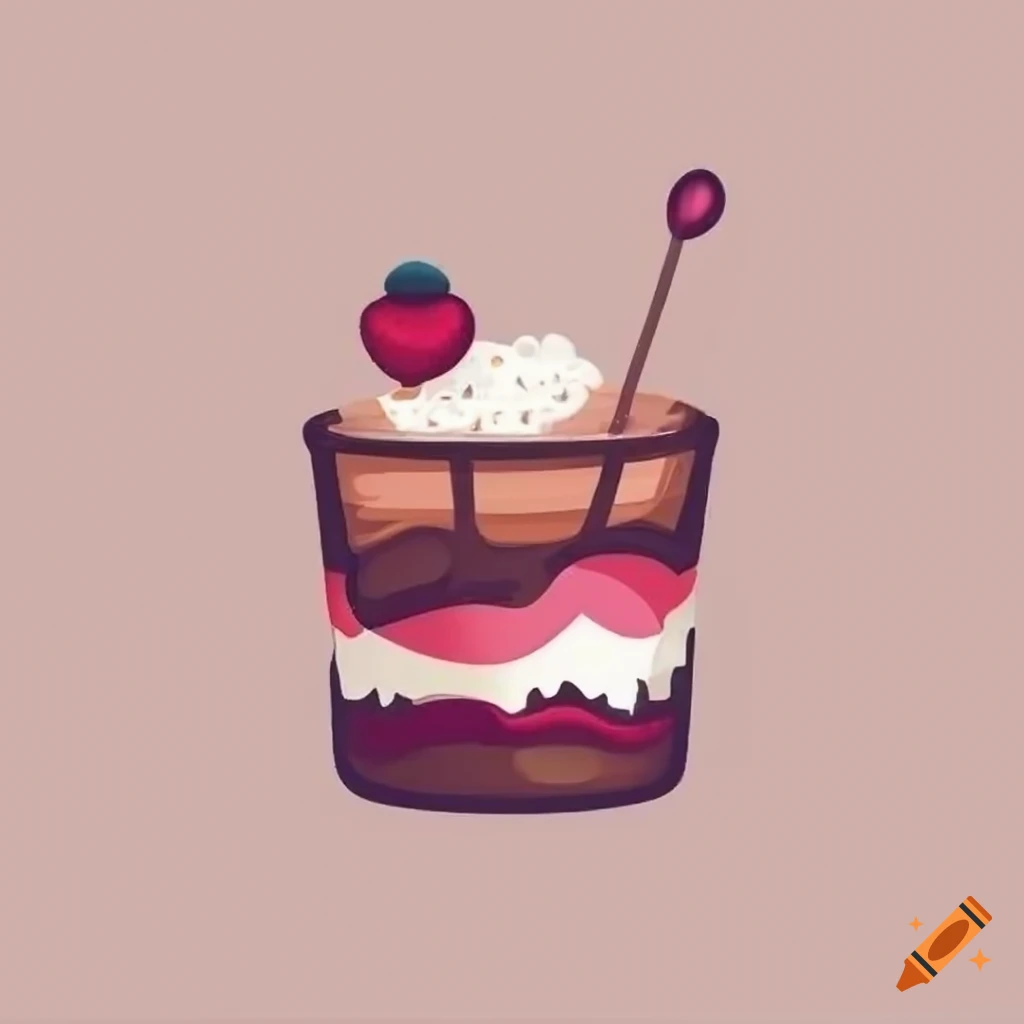 Adorable logo of a simple parfait on Craiyon