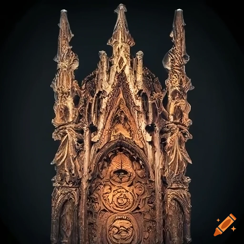 Sparkly 'architectural stave carving' art piece on Craiyon