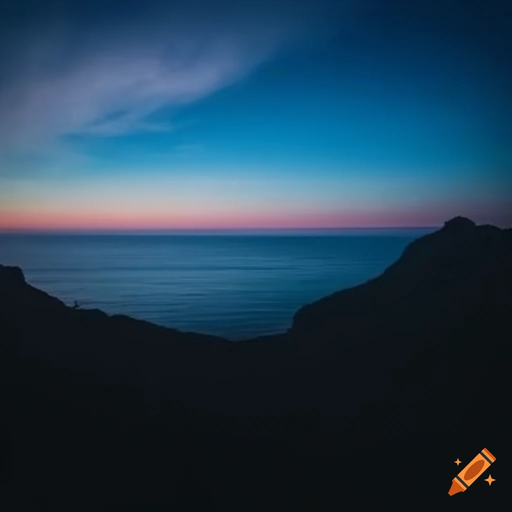 Serene mountain and sea view on Craiyon