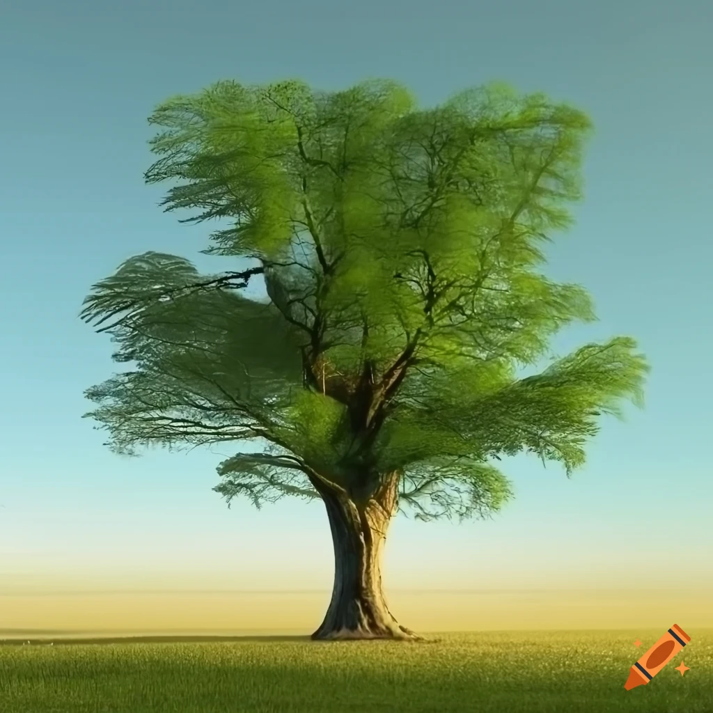 Realistic image of a gleditsia triacanthos tree in its natural habitat ...