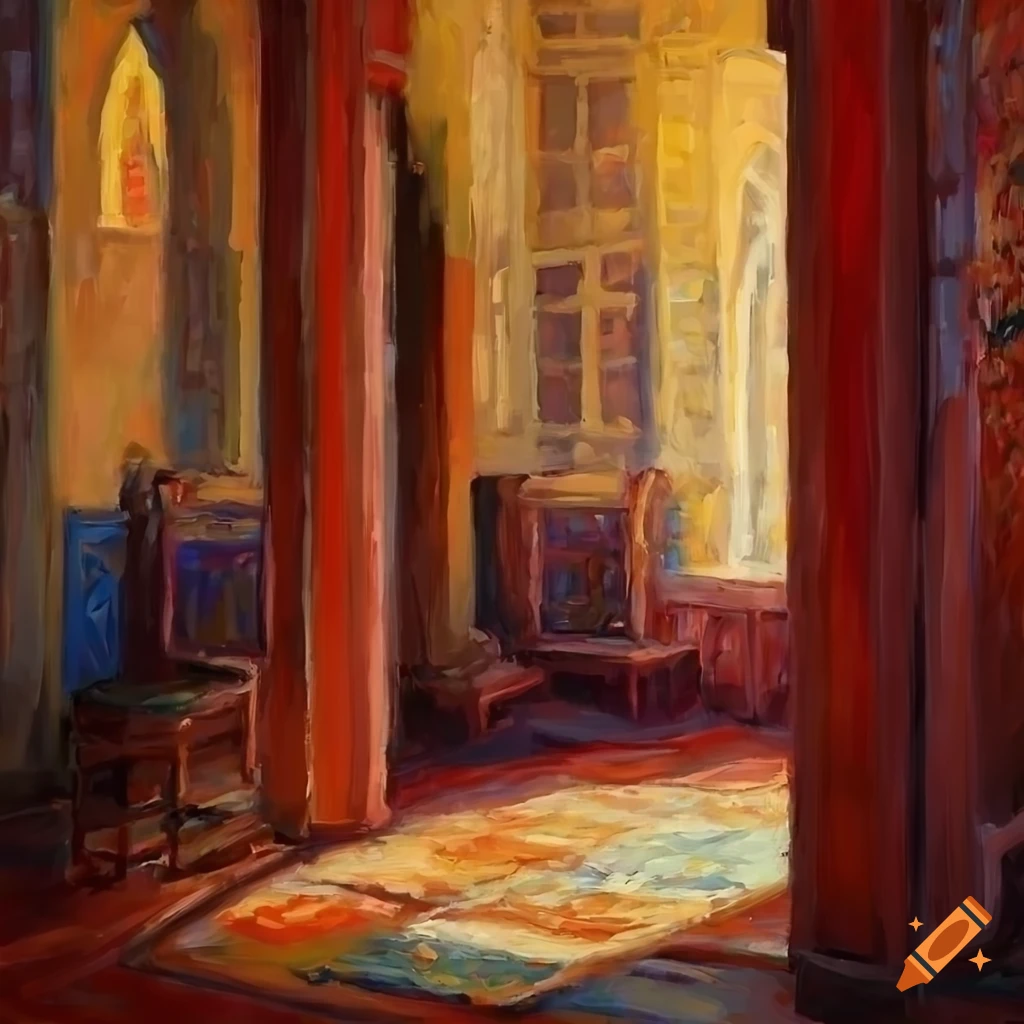 Impressionist painting of a Moroccan room on Craiyon