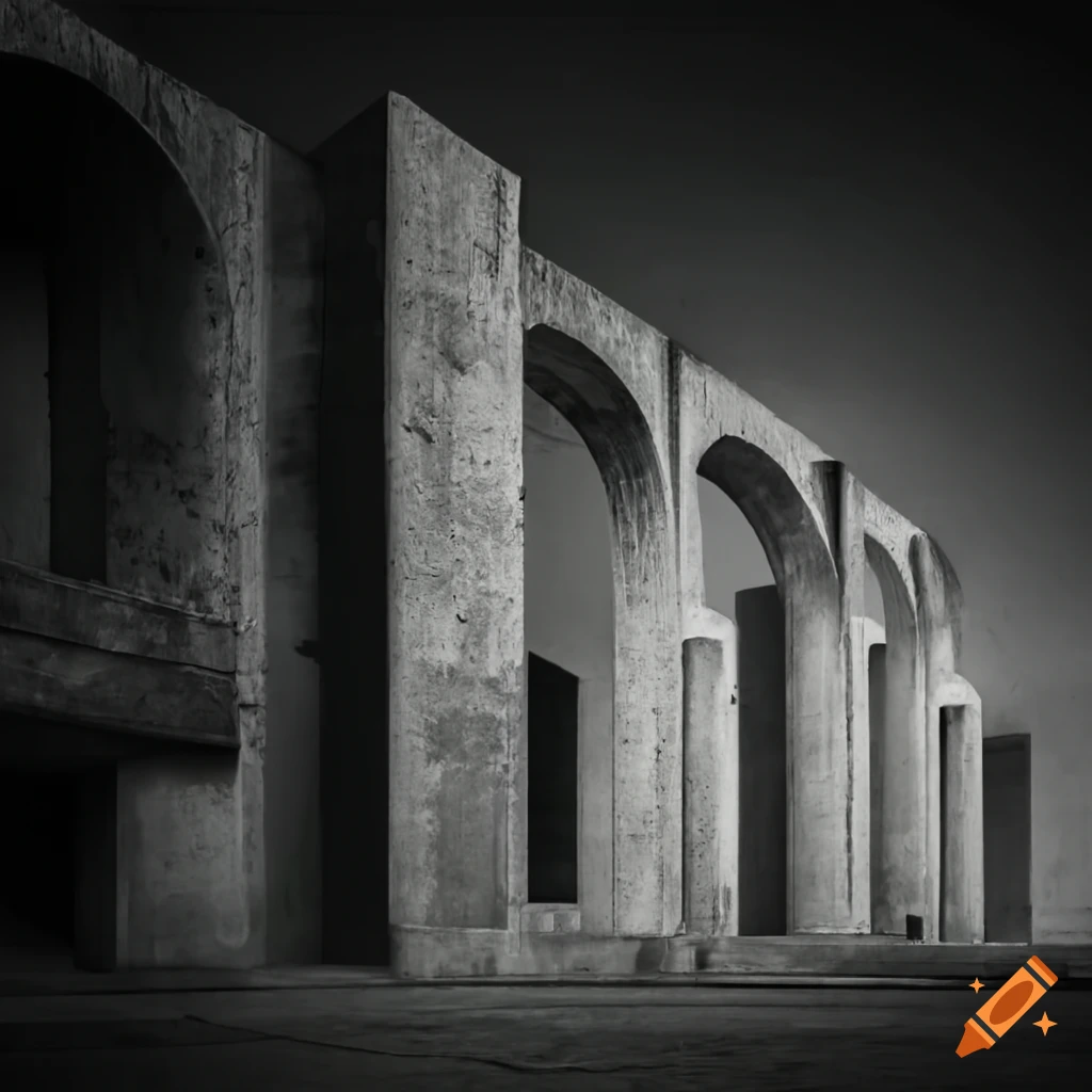 Photo of realistic greek architecture in concrete