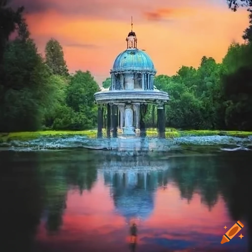 Monet-inspired garden scene through a window on Craiyon