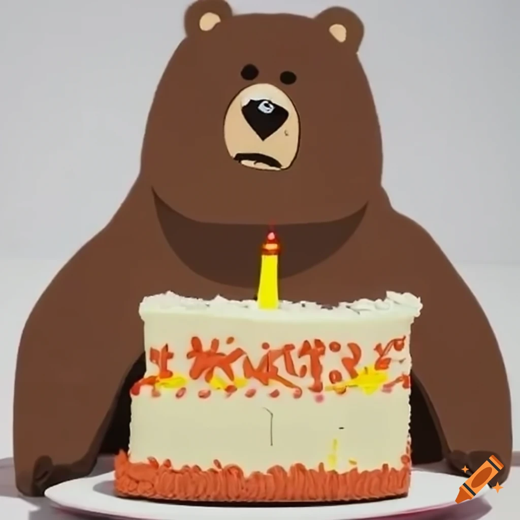 South Park Bear With Birthday Cake On Craiyon