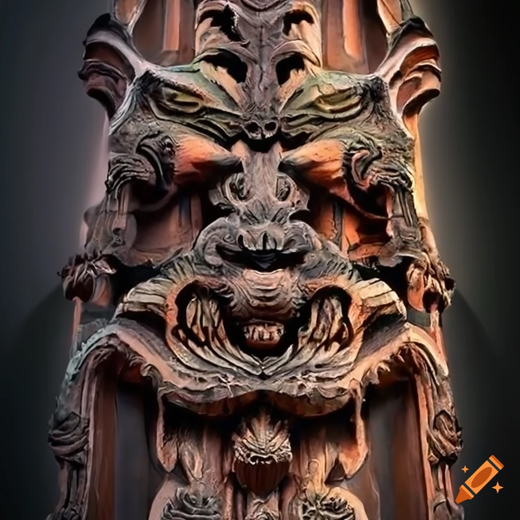 Detailed architectural carving in norwegian style on Craiyon