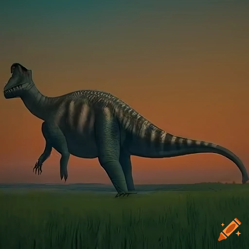 Colorful hadrosaurus dinosaur with rain frog pattern in lateral view on ...