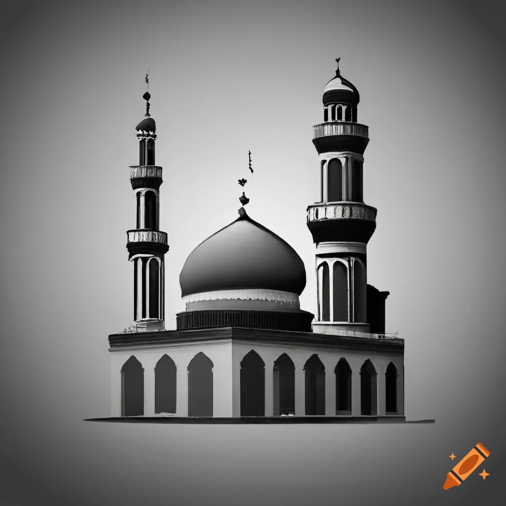 Black mosque on white background on Craiyon