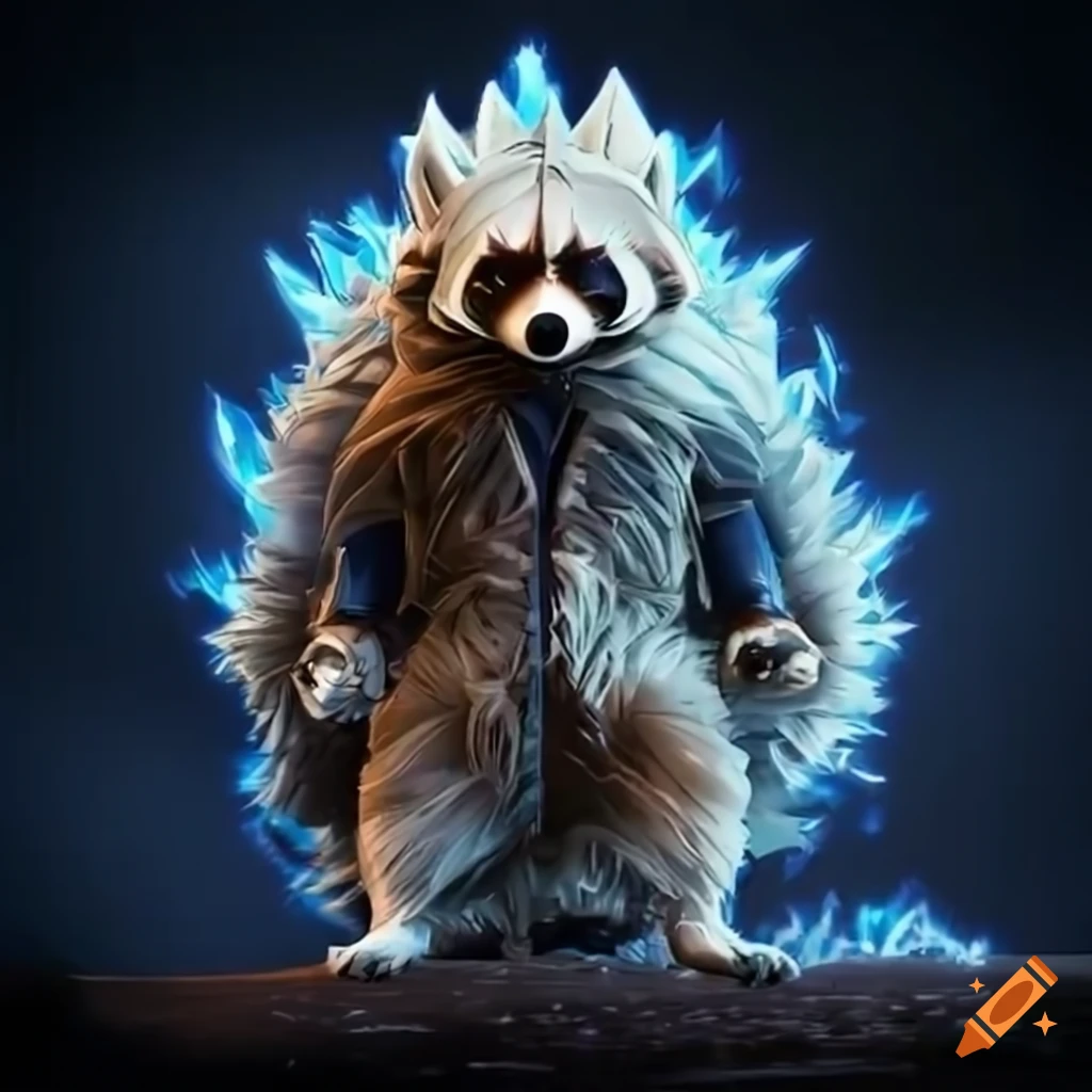 Image of a raccoon as a super saiyan on Craiyon