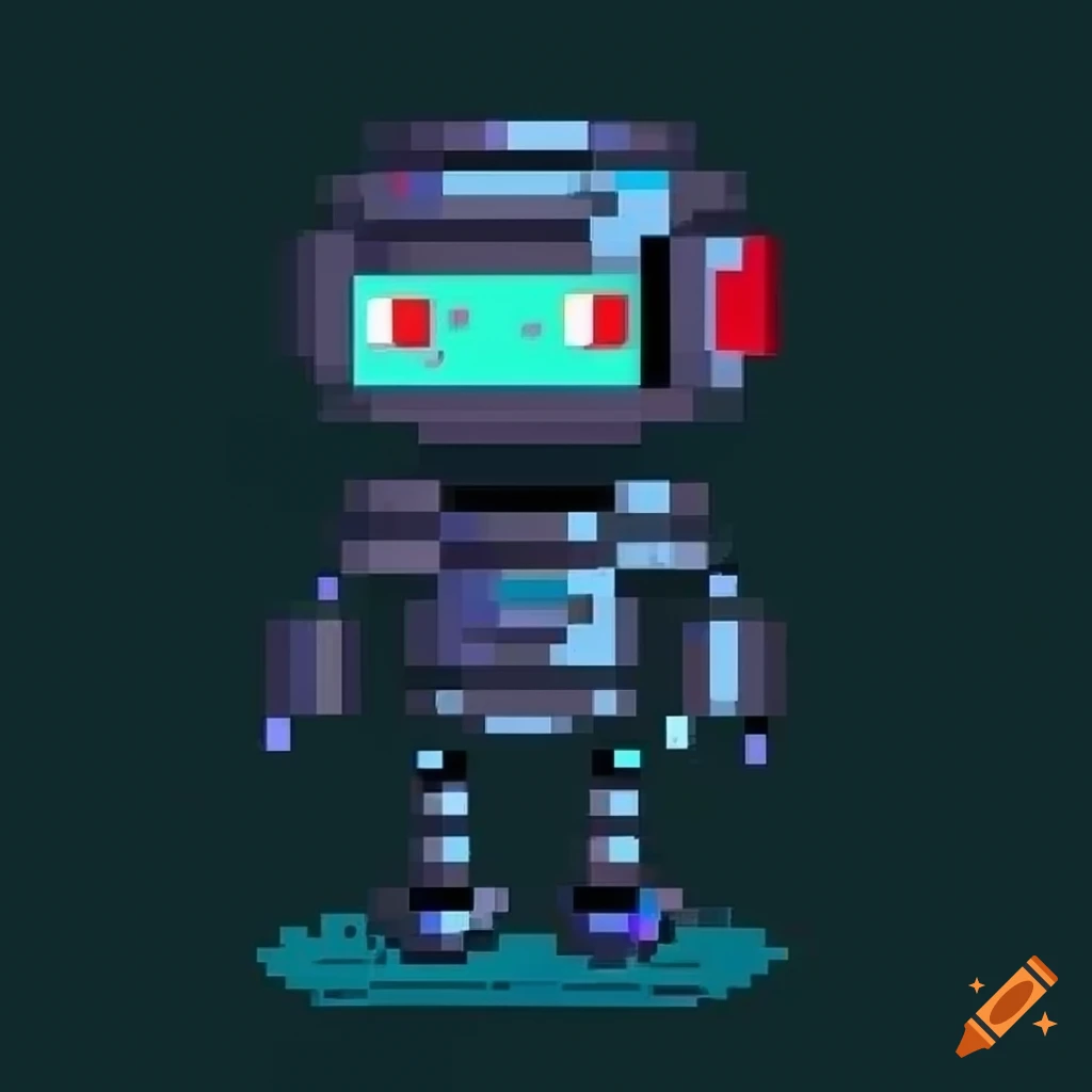 Robot Sprite Pixel Art