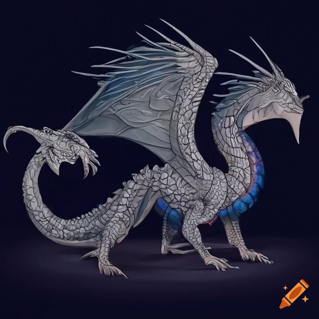 Dragon with yellow and black scales and scorpion barbed tail on Craiyon