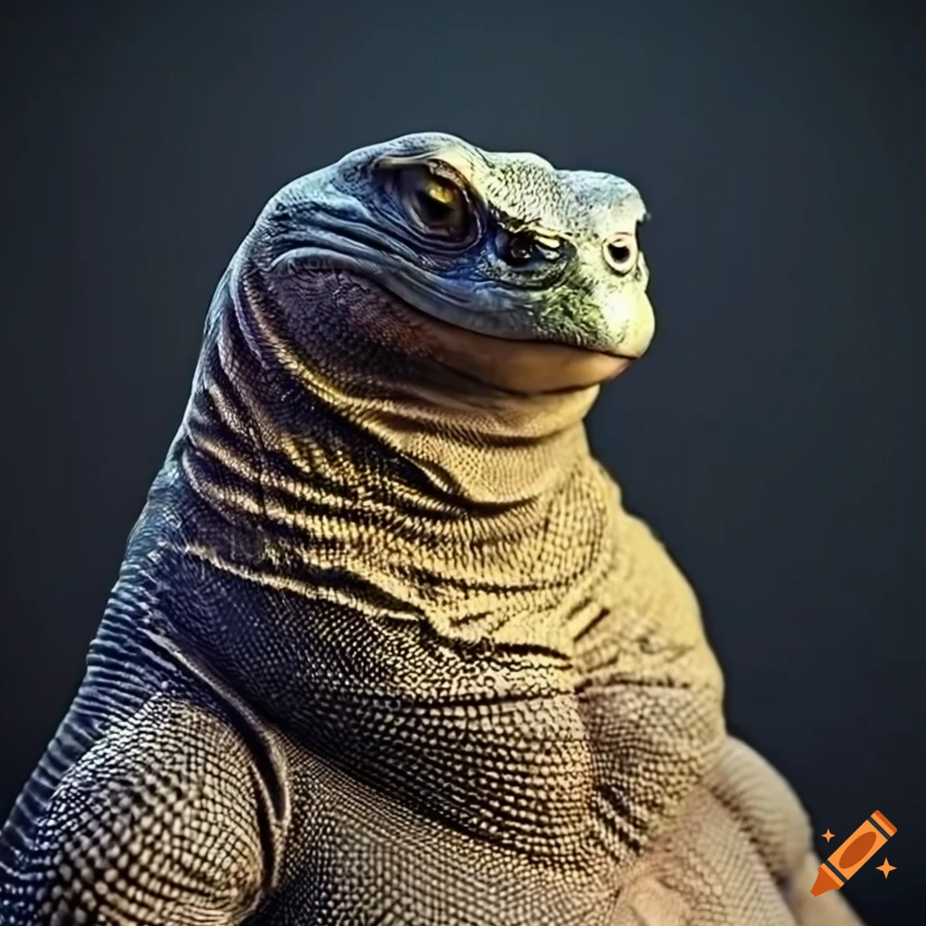 Image of a chubby humanoid komodo dragon