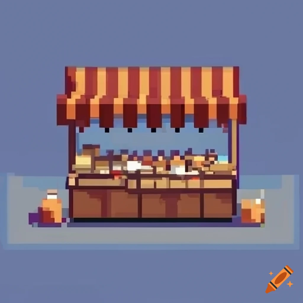 pixel art of a marketplace on Craiyon