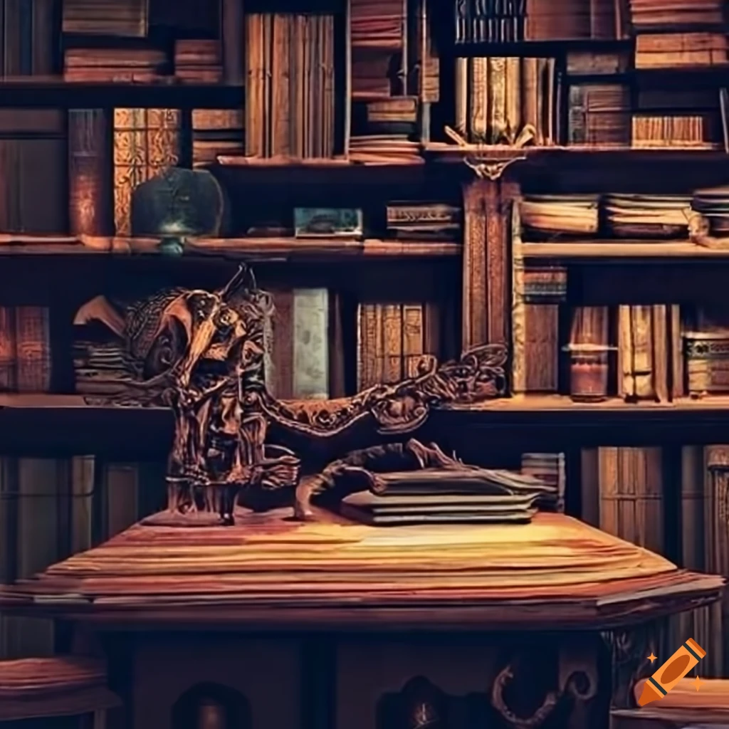 Photo of an ancient magical study with books and artifacts