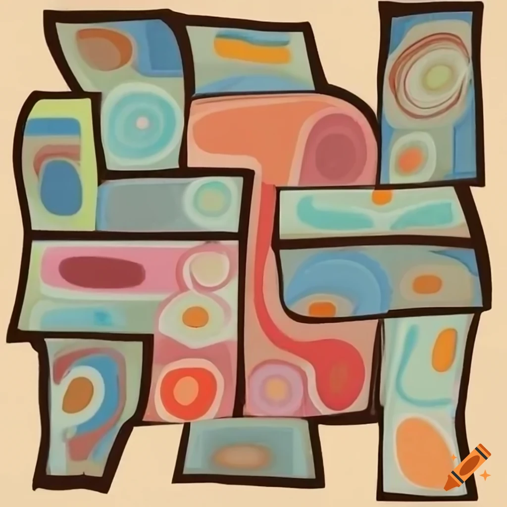 Abstract forms artwork on Craiyon