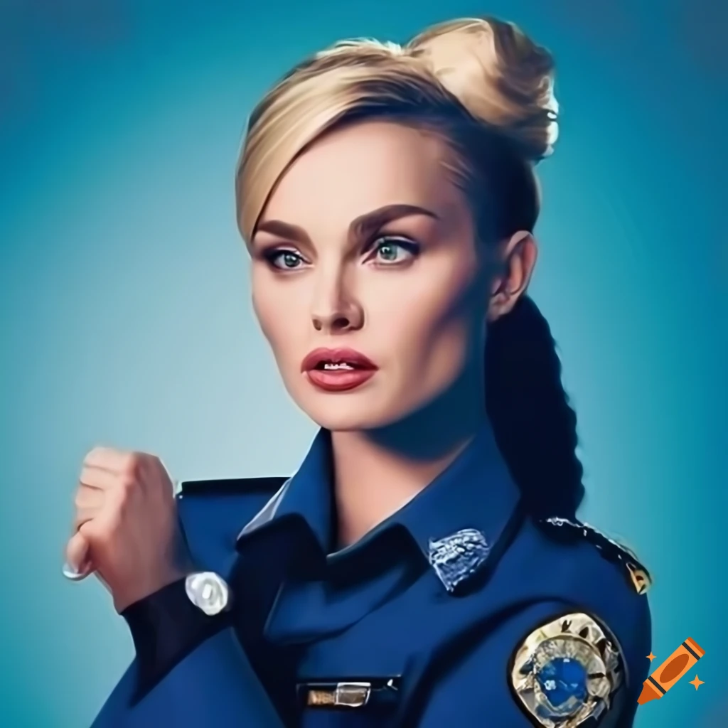 Hyperrealistic police portrait of officer elizabeth banks on Craiyon