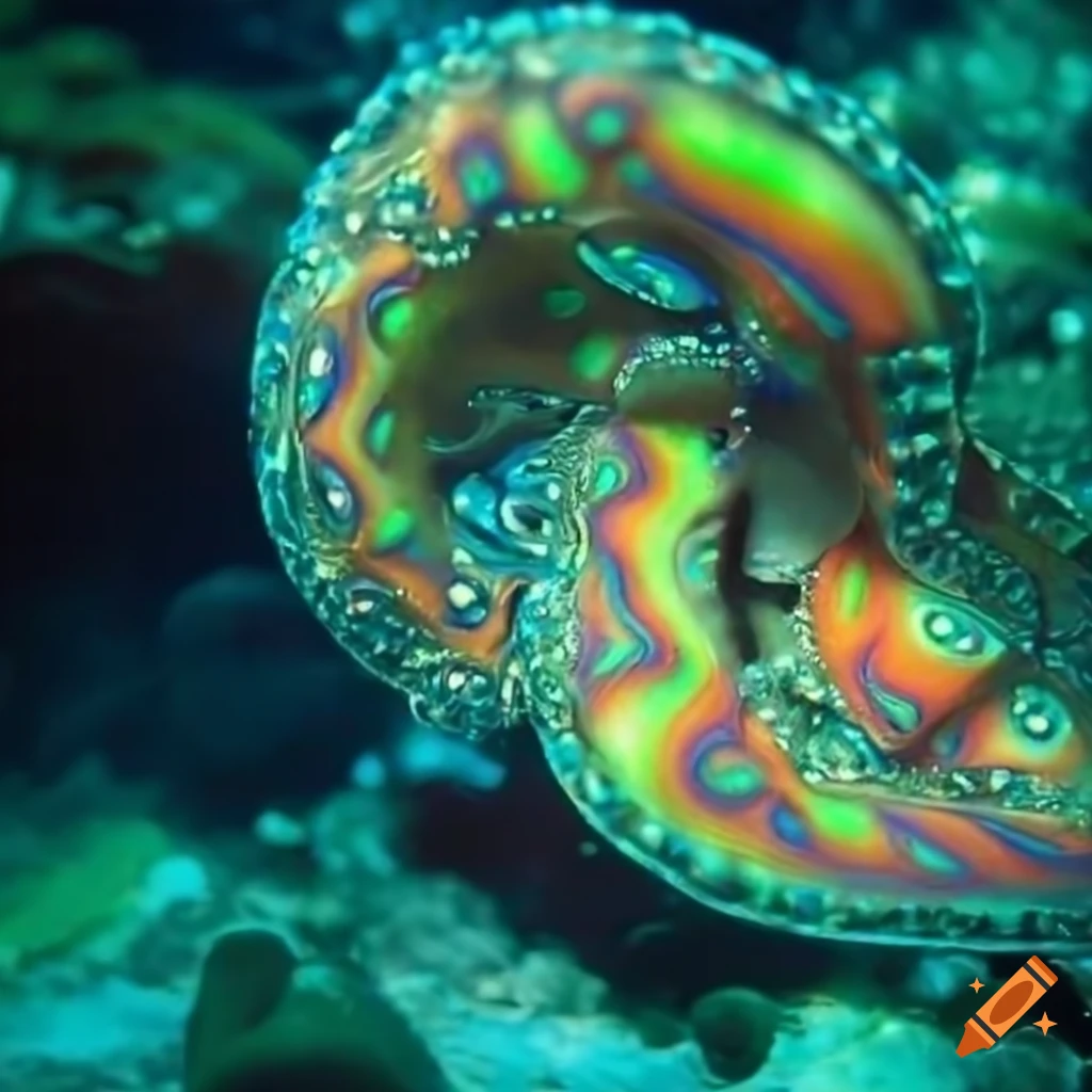 Abstract art of green underwater scene