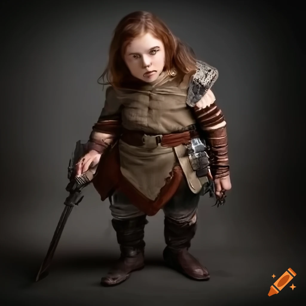Illustration of a halfling rogue on Craiyon