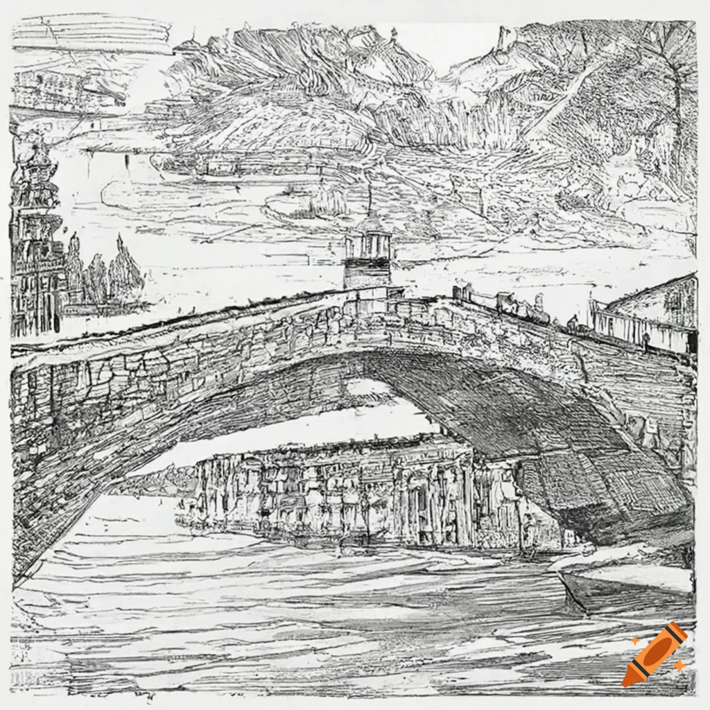 Warren bridge rough drawing on Craiyon