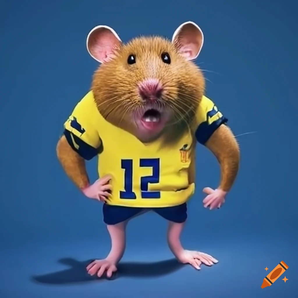 Mouse wearing a michigan jersey on Craiyon