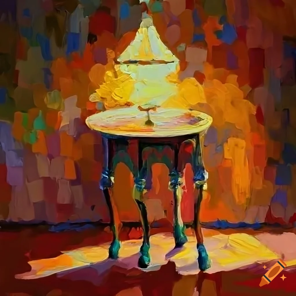 Impressionist painting of a moroccan table