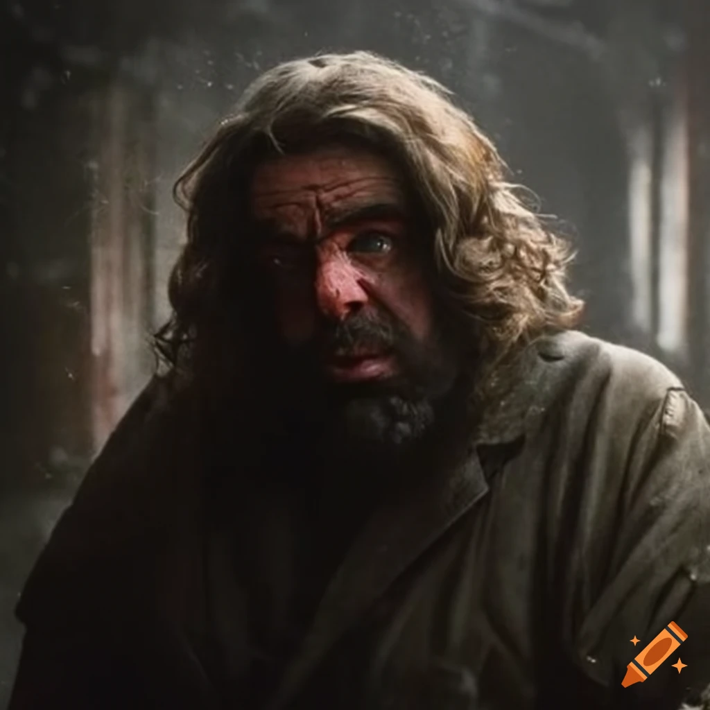 Matt berry in a dramatic movie still on Craiyon