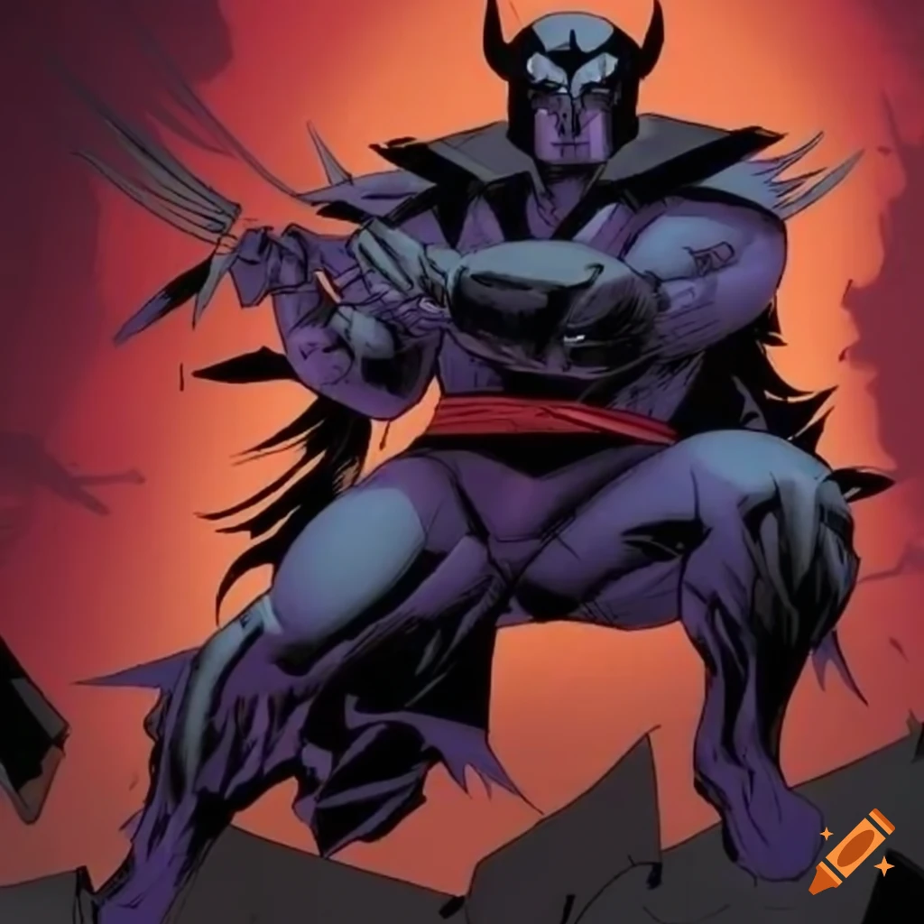 Graphic art of combined Shredder and Wolverine superhero on Craiyon