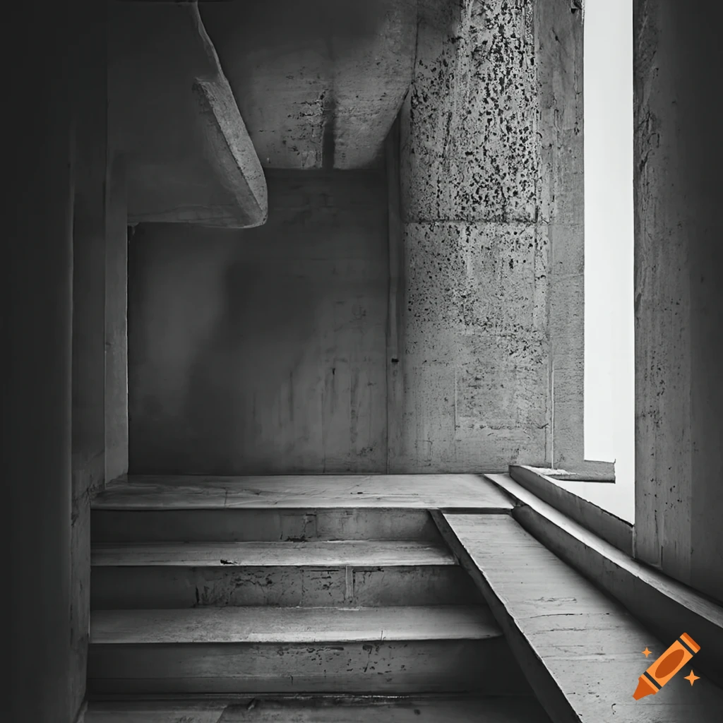 Brutalist concrete greek architecture