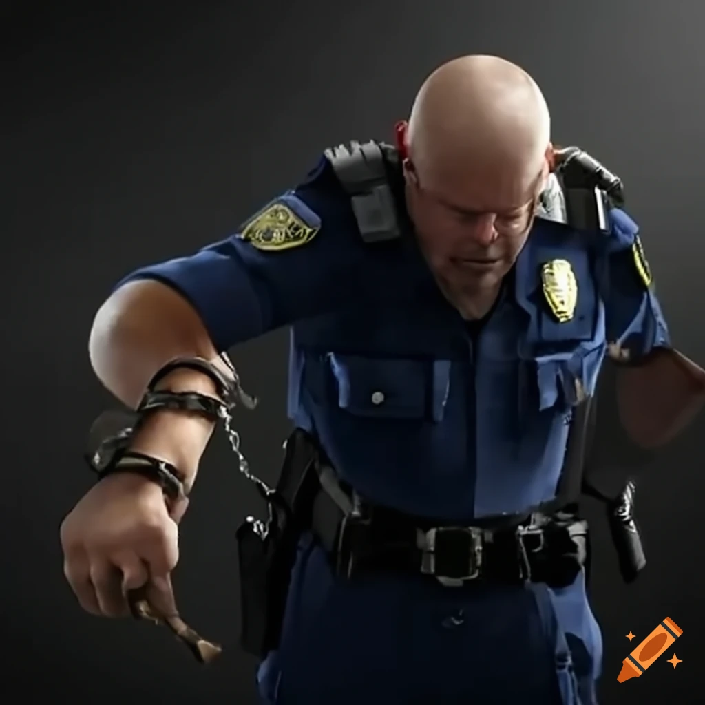 Humorous illustration of a police officer giving handcuffs to a wasp on ...