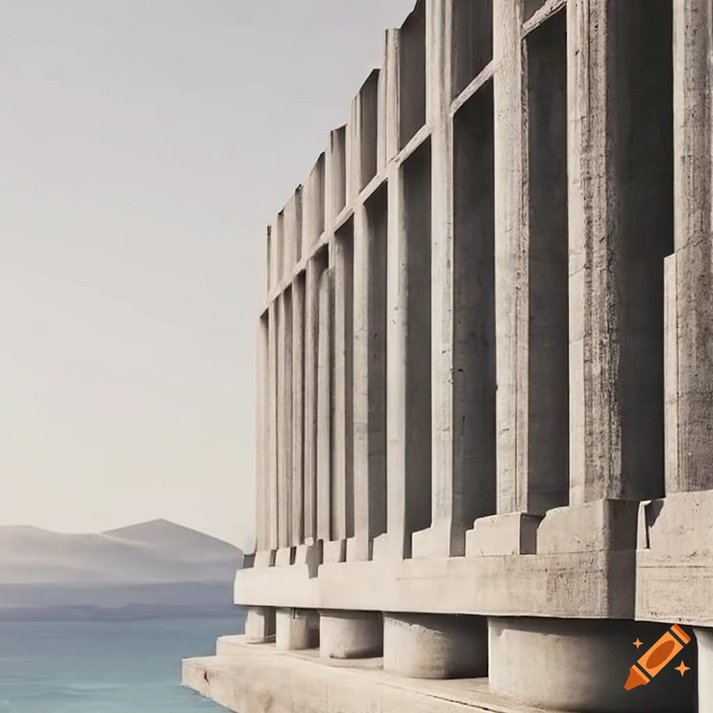 Brutalist concrete architecture in greece