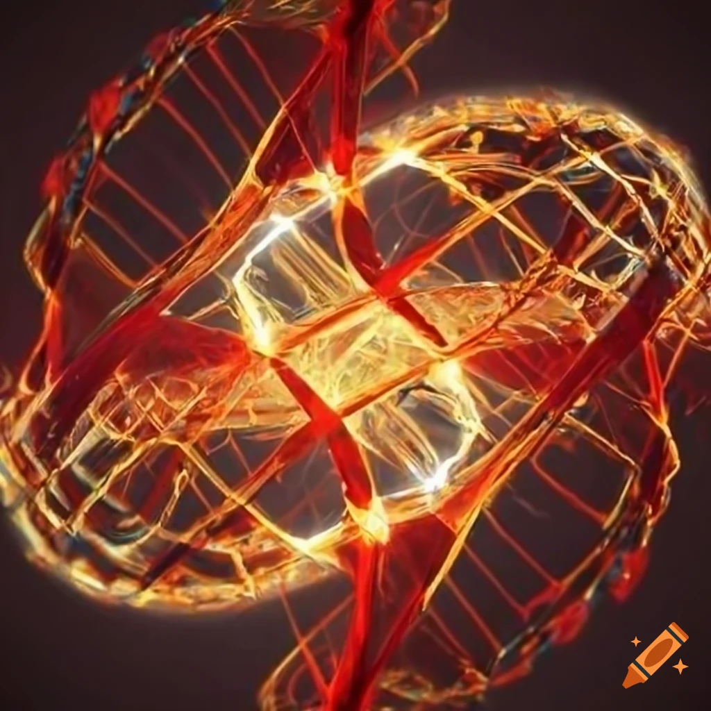 Red diamond core with yellow lightning on Craiyon