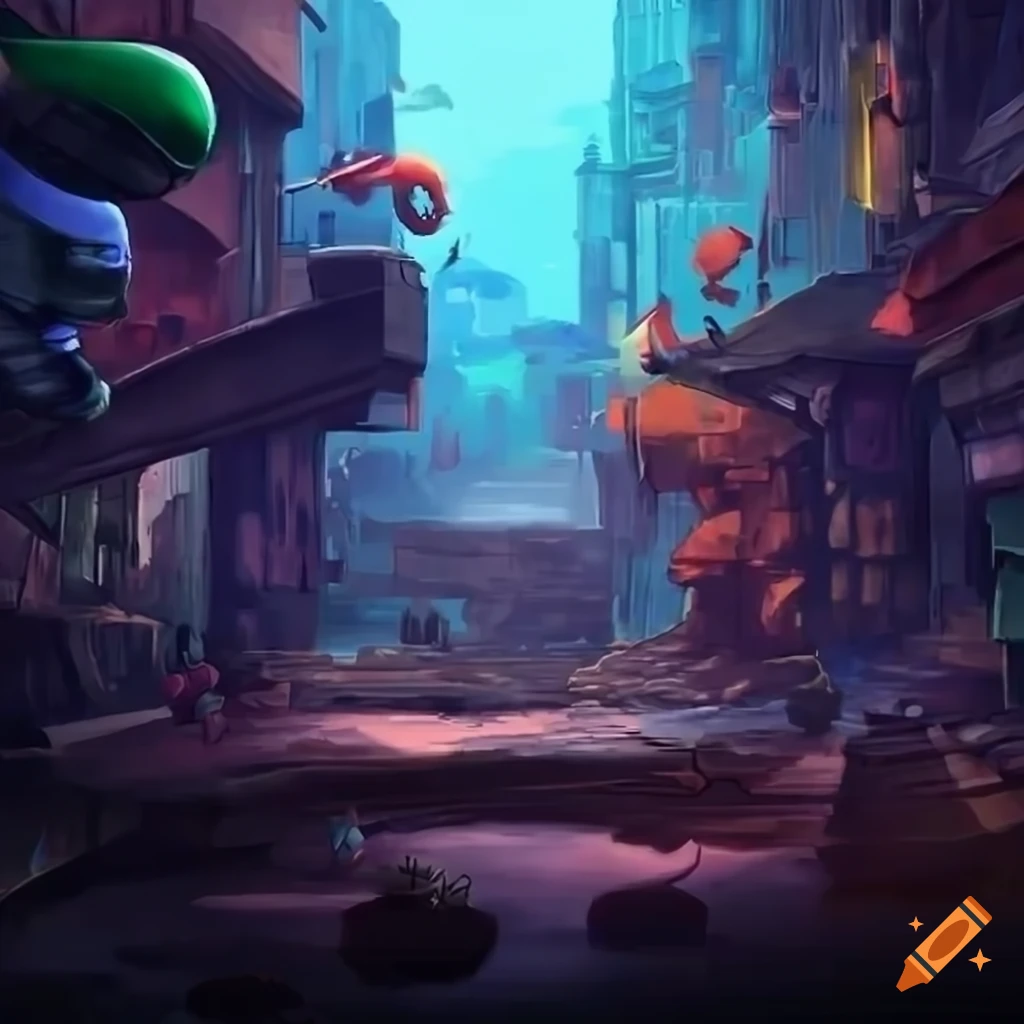 Background of a video game scene on Craiyon