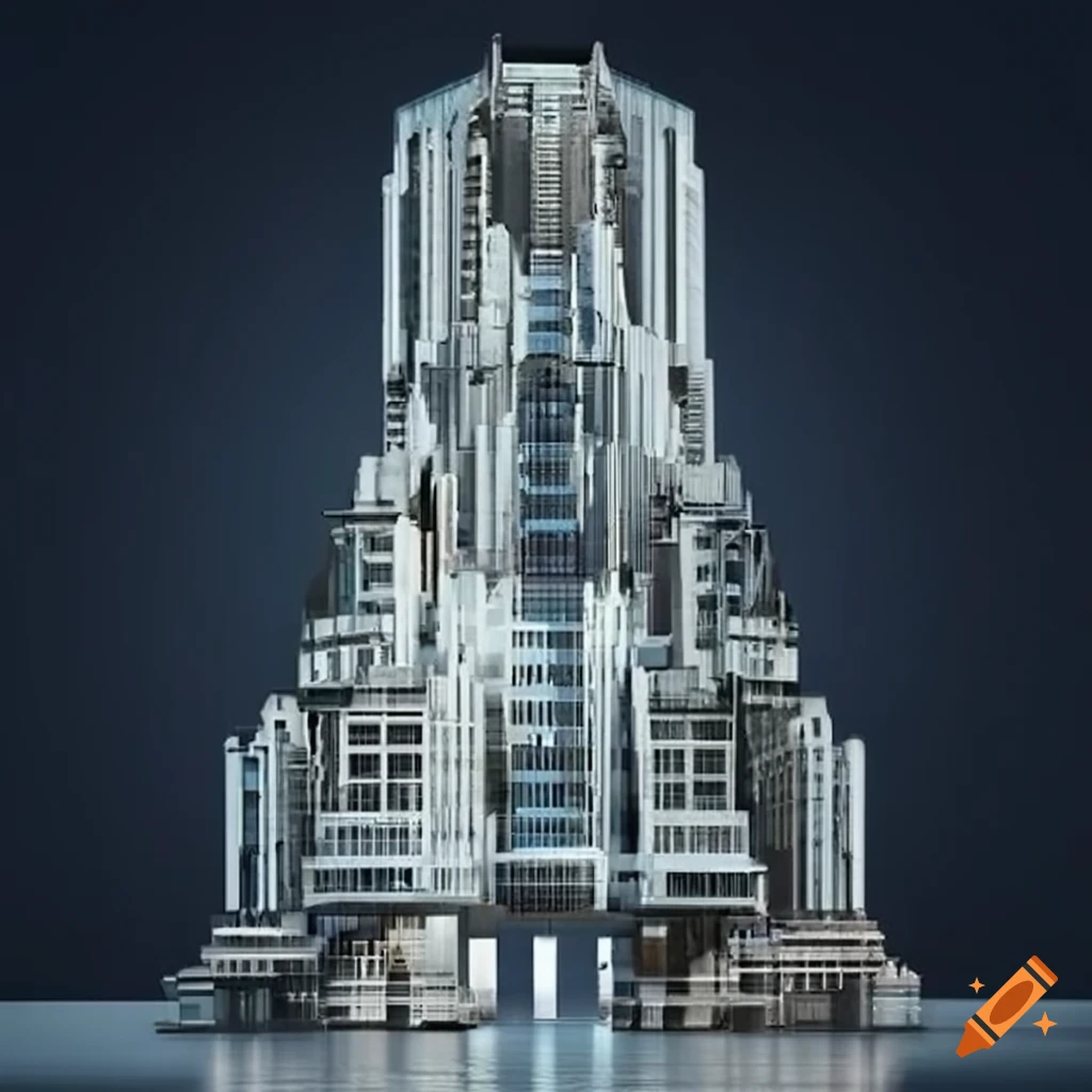 Dramatic skyscraper in a metropolis on Craiyon