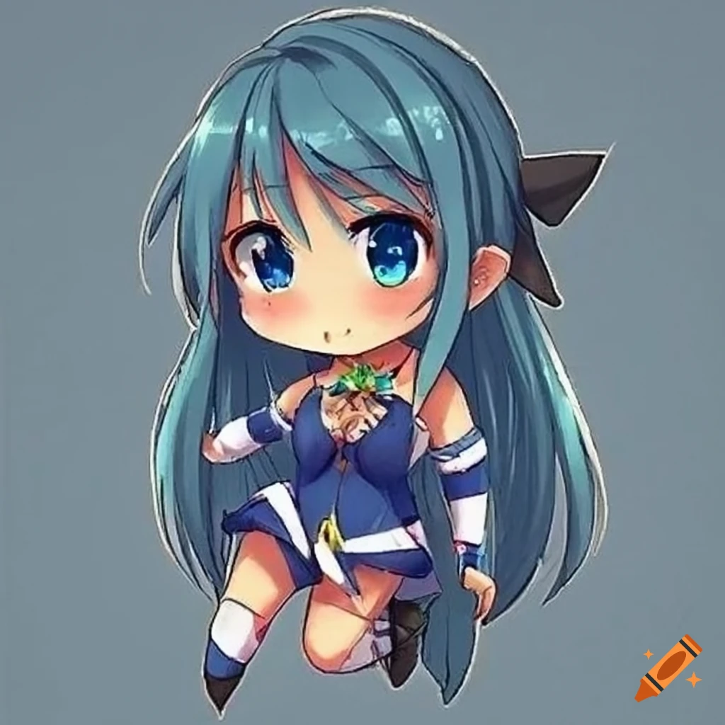 Chibi aqua character artwork on Craiyon