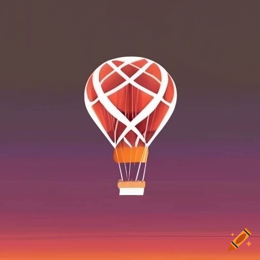 2D logo design of a sophisticated hot air balloon on Craiyon