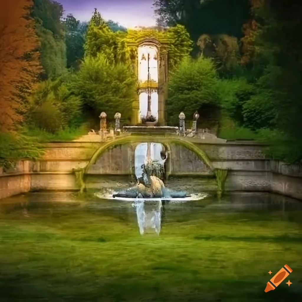 Monet-style garden scene through a window on Craiyon