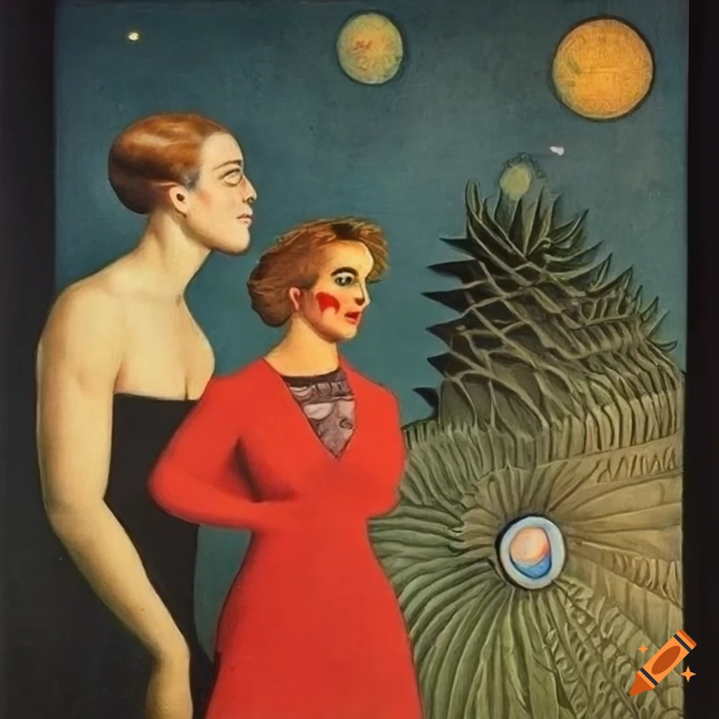 Neo rauch's painting of people arguing on Craiyon