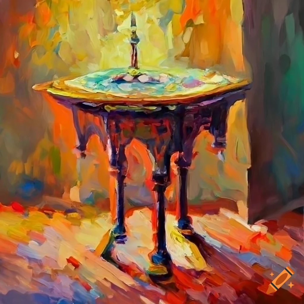 Impressionist painting of a moroccan table on Craiyon