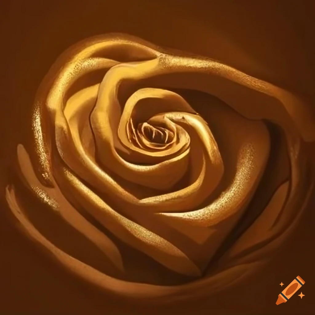 Golden sand rose sculpture