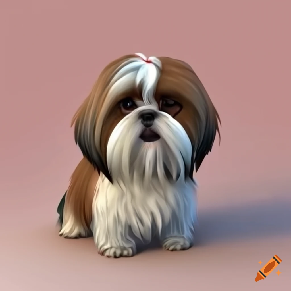 3D animated Shih Tzu Dog on Craiyon