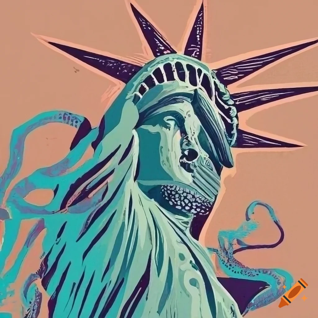 Vibrant linocut artwork with chillwave vibes on Craiyon