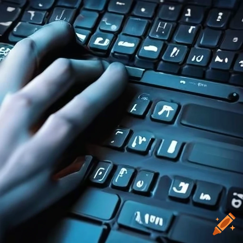 Typing fingers on keyboard on Craiyon