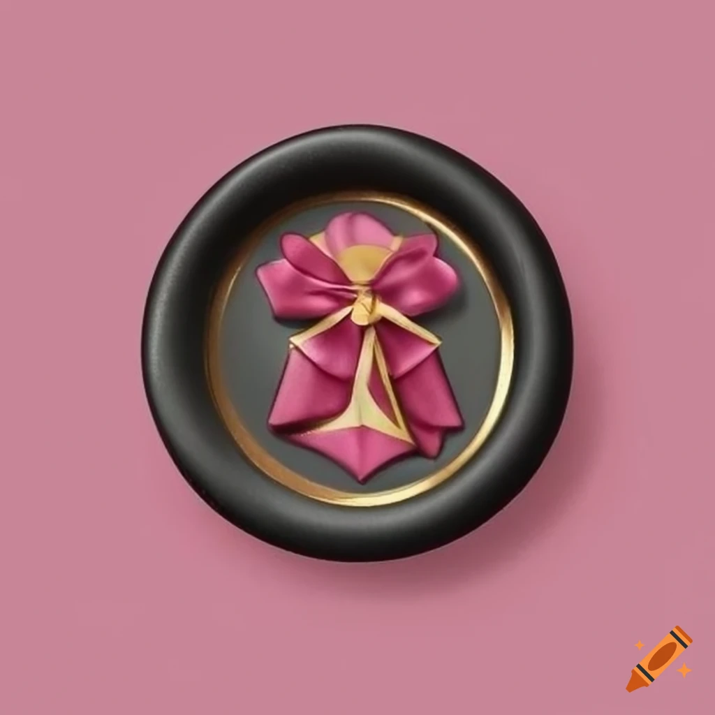 White wax seal with pink and gold snowdrop on Craiyon