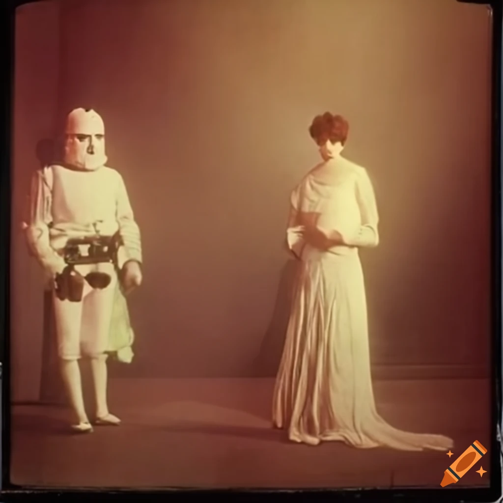 Vintage autochrome of a silent film star wars scene on Craiyon