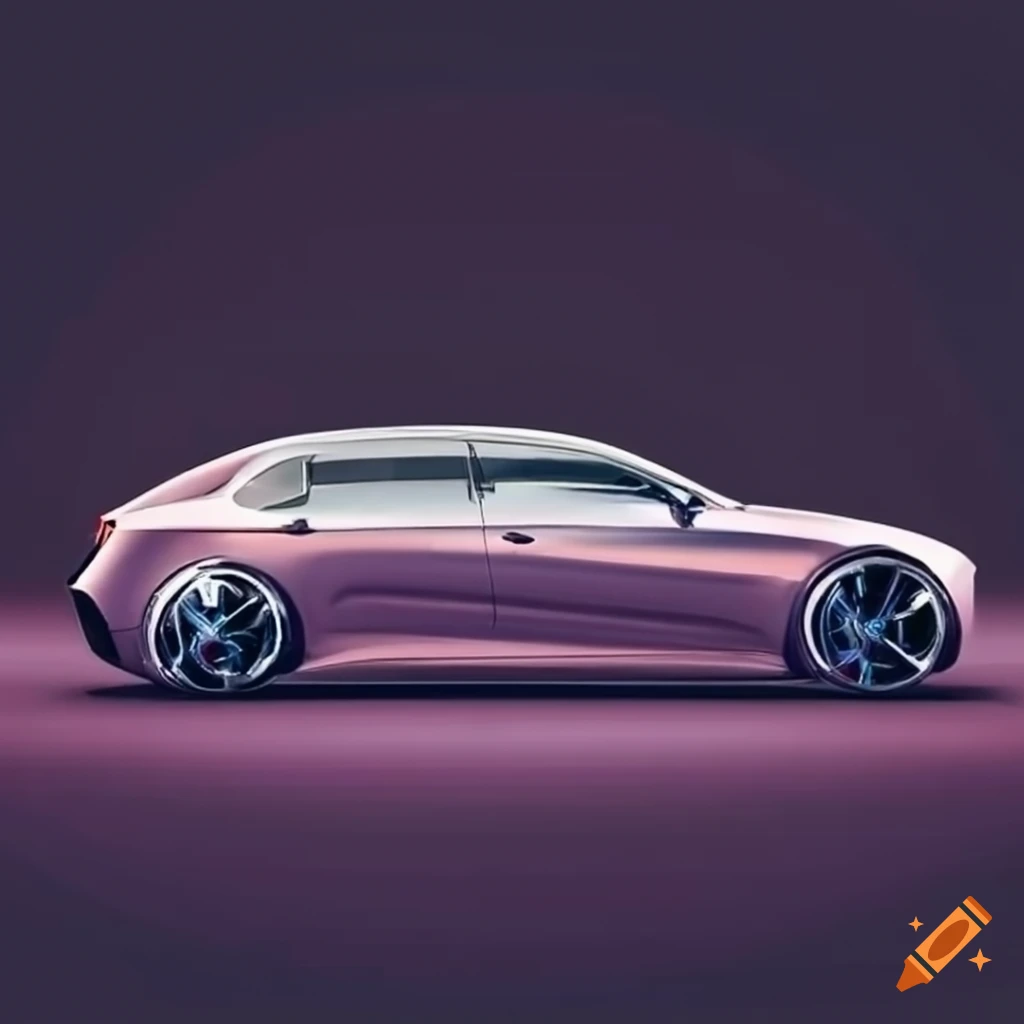 Sleek and modern car side view on Craiyon