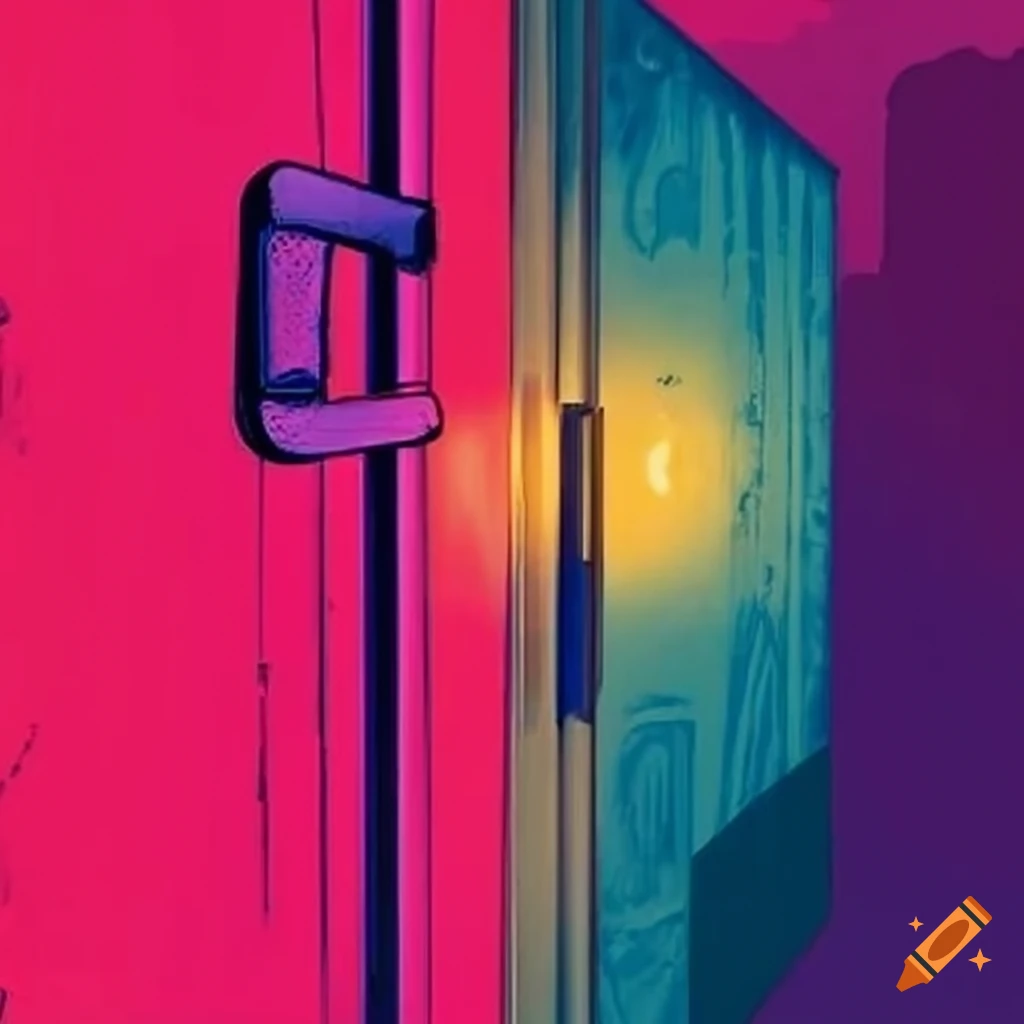 Pop art of a door being kicked on Craiyon