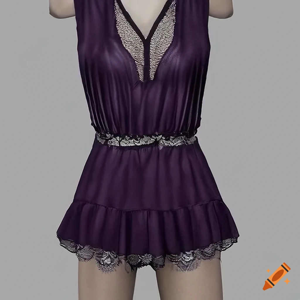 Hyper-realistic 3D rendering of a high fashion short chiffon playsuit on Craiyon