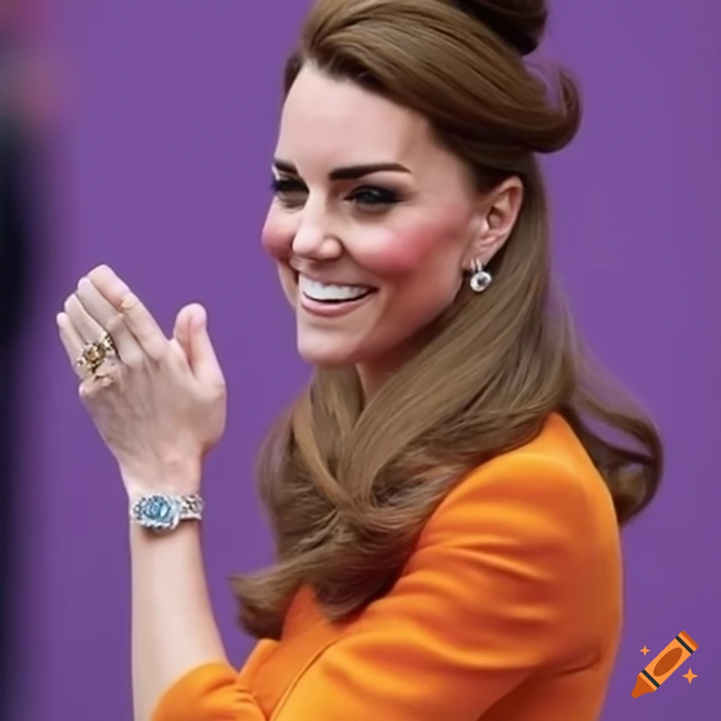 Princess kate in elegant gold satin top on Craiyon