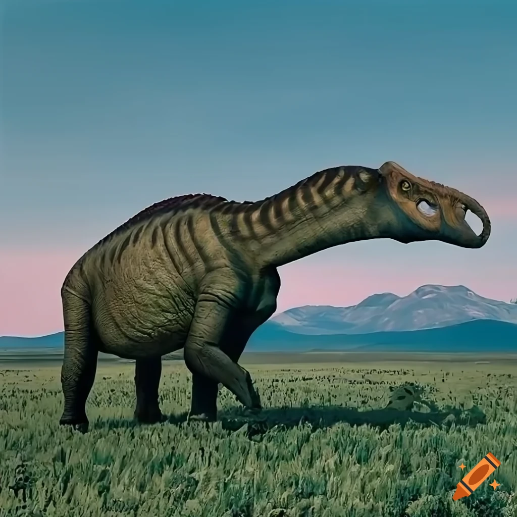 Scientifically accurate Hadrosaurus dinosaur in warm morning light on ...